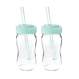 Ball 1440016024 Sip Straw Contoured Jar, 16 Oz (Pack of 2)