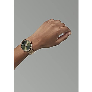 NIXON Kensington A099 - Rose Gold/Olive Sunray - 50m Water Resistant Women's Analog Classic Watch (37mm Watch Face, 16mm Stainless Steel Band)