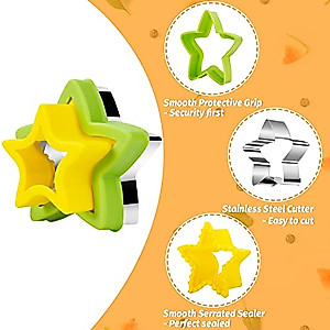 30 PCS Sandwich Cutter and Sealer, RUCKAE Uncrustables Sandwich Maker 8 Different Shapes,Included Fruit Cutters Shapes and Food Picks for Kids,Bread Decruster DIY Sandwich Cutter for Kids Boys Girls