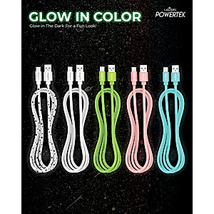 LIQUIPEL USB Type C Cable 5ft, USB A 2.0 to USB-C Fast Charger Extra Long Durable, Glow Cables (Blue)