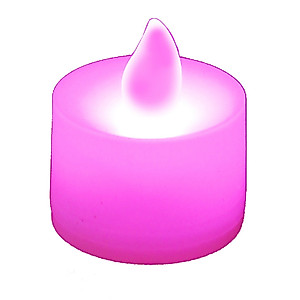 LumaBase Battery Operated Tea Light Candles, Purple - Set of 12