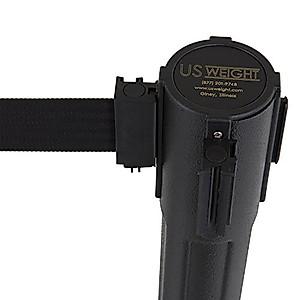 US Weight - U2000 Sentry Stanchion with 6.5 Foot Retractable Belt – Easy Connect Assembly (2-Pack), Black