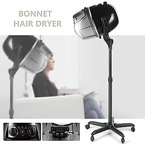 Artist Hand Bonnet Hair Dryer Adjustable Professional Hood Dryer Stand Up Rolling Base with Wheels Salon Equipment