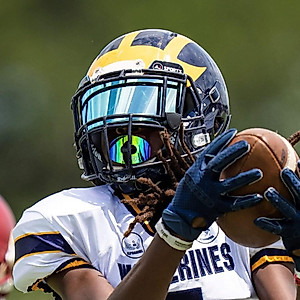 Battle Sports Iridescent Oxygen Football Mouthguard - Football Mouth Guard with Strap, Superior Airflow and Better Performance, Maximum Breathability, Works with Braces - Chrome Blue/Purple