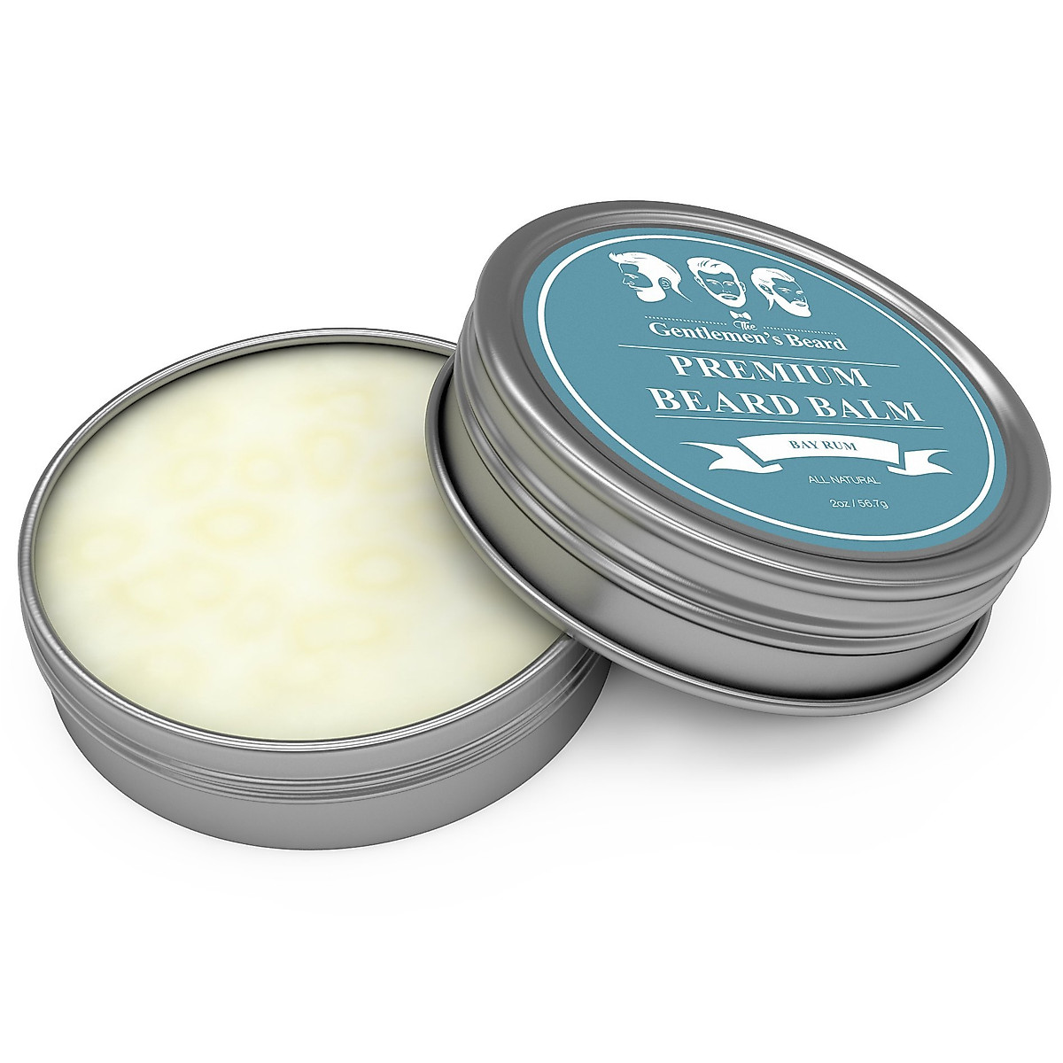 The Gentlemen's Beard Premium Bay Rum Beard Balm - Leave-in Conditioner & Softener - All Natural - Styles, Strengthens, Thickens & Softens Promoting Healthier Beard & Mustache Growth