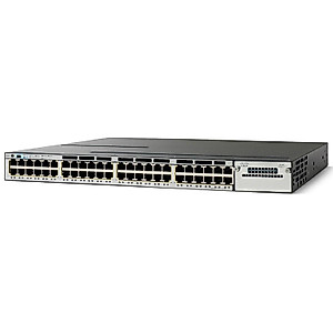 Cisco Catalyst 3750X 48P 1GbE 800W PoE+ IP Base Switch WS-C3750X-48PF-S (Renewed)