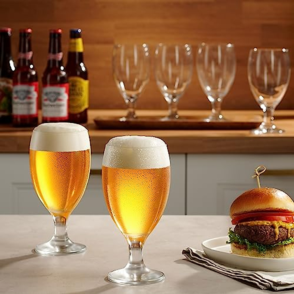 Glaver's Set of 4, 20 Oz. Iced Tea Glasses, High-Quality Turkish Glass Cups, For Juice, Cocktails, Smoothies. Everyday Classic Dinner Drinking Set.