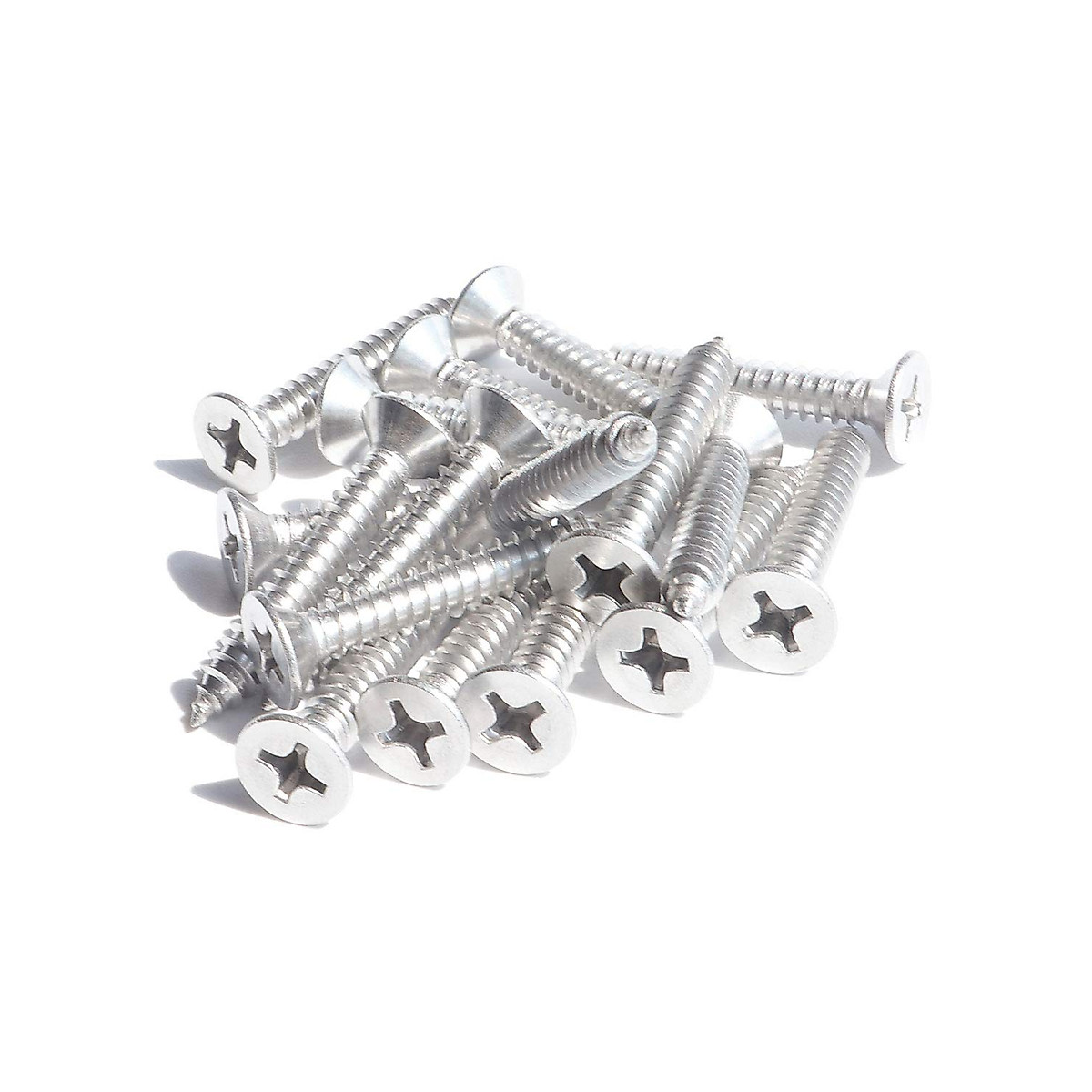 Stainless Steel Wood Screws #14 x 1 Inch Self Tapping Screws 50pcs, Flat Head Phillips 18/8 Stainless Steel Sheet Metal Screws for Cabinet, Wooden, Indoor and Outdoor Use by IMSCREWS