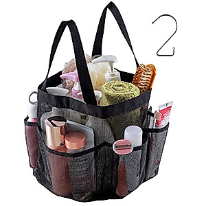 TAILI Mesh Shower Caddy Portable with Hook, Hanging Shower Tote Bag Double Handles, Toiletry Bags for College Dorm Room Essentials Camp Gym Bathroom