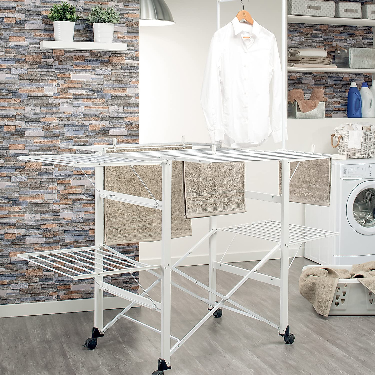 Foppapedretti Supergulliver Clothes Airer, 175 x 120 x 189 cm Aluminium 189x122x174 cm Bianco