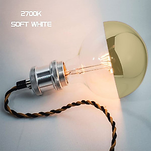 ARGANOL Half Gold Light Bulb 6W (60 Watt Equivalent), Dimmable Gold Tipped Light Bulb, G25/ G80 Globe Shape 2700K Warm White Decorative LED Edison Bulb, E26 Base Pack of 4