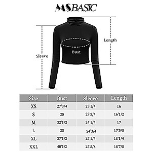 MSBASIC Pink Crop Tops for Women Trendy Underscrub Long Sleeve Turtleneck Basic Slim Fit Tshirts(X-Large,Hot Pink)