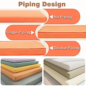 RCDPK Seat Cushion Custom Size, Bench Pad, Bay Window Cushion, Chair Pad, Sofa Cushion, Window Seat Pad, Furniture Cushion, Linen Fabric, Indoor/Outdoor Furniture Cushion,75D High Density Sponge