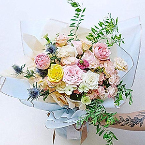 BTHS Waterproof Floral Wrapping Paper Sheets Fresh Flowers Bouquet Gift Packaging Korean Florist Supplies, Nice Packaging 20 Sheets (Purple)