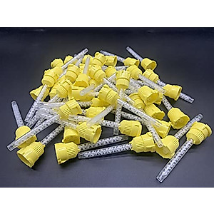 Dental Mixing Tips and Dental Intra Oral Tips for Dental Impression Mixing- 100Pcs, Yellow