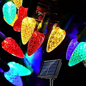 NA SGLspeed C6 Strawberry Solar Decorative Lights Christmas Outdoor, 50LED Christmas Solar Garden Lights 23FT Solar Xmas Tree Lights for Home Kitchen Decor - Multicolor