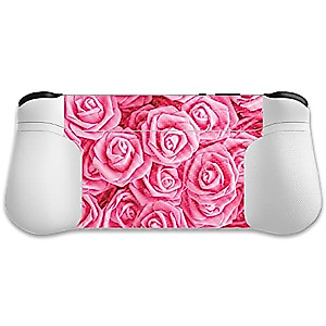 MightySkins Carbon Fiber Skin Compatible with Logitech G Cloud Gaming Handheld - Super Pink Roses | Protective, Durable Textured Carbon Fiber Finish | Easy to Apply | Made in The USA