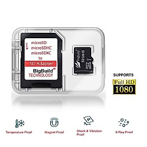 BigBuild Technology 32GB UltraFast 80MB/s Memory Card for Akaso EK7000 Action Camera, Class 10 MicroSDHC