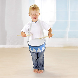 MUSICUBE Kids Drum Set 8-Inch Wooden Drum Toys with an Adjustable Strap and 2 Drumsticks Educational Baby Musical Toys Drum Sensory Musical Instrument Toys for Toddler Boys & Girls Gift Packing