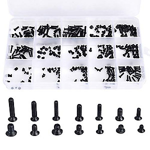 Ochoos 300PCS New Notebook Computer Repair Screw Parts Black Metal Laptop Screws Tool Combination Kit M2 M2.5 M-3