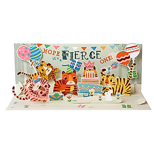 Up With Paper Pop-Up Panoramics Birthday Greeting Card - Tiger, multi colored (Model: 048641316210)