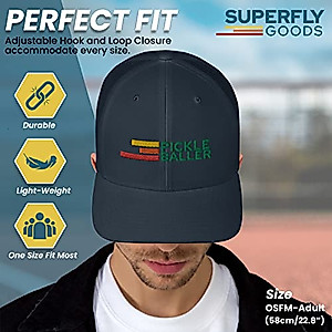 Super Fly Goods Retro Pickleball Hat Pickleball Gifts Pickleball Accessories Pickle Ball Hats for Men and Women (Navy)