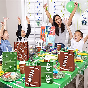 16pcs Football Goodie Bags for Boys with Handle Football Paper Bags Football Treat Bags Football Gift Bags Football Theme Party Decorations Football Party Bags for Kids Birthday Party Supplies