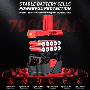 7000mAh C3 19.2 Volt Battery Replacement for Craftsman 19.2V Lithium-ion Battery for Craftsman DieHard XCP 3130211004 130279005 11375 11045 1323903 315.115410 315.11485 Cordless Battery 2Pack