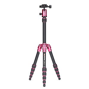 MeFOTO Classic Aluminum Backpacker Travel Tripod Kit - Hot Pink (A0350Q0H)