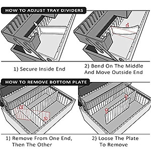 Joligrace Makeup Train Case Professional Adjustable - 6 Trays Cosmetic Cases Makeup Storage Organizer Box with Lock and Compartments 14 Inch Large Black