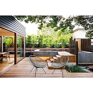 Overstock HighlanderHome Water-Resistant Retro-Modern Outdoor Acapulco Chair White