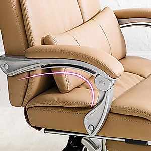 ZLBYB Furniture Series Big Rated Black Leather Executive Swivel Ergonomic Office Chair with Extra Wide Seat