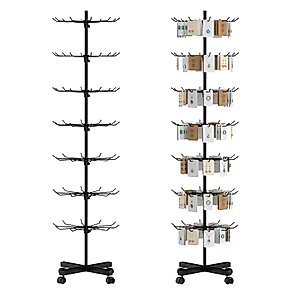 Hypergiant Retail Display Stand 7 Tier Rotating Rack For Store Display Shelves,Jewelry Keyring Socking Hats,Movable Shop Spinner for Toys Show ,Black,Adjustable height