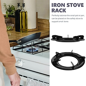 DOITOOL Wok Ring Cast Iron 2PCS- Universal Wok Ring for Gas Stove- Non Slip Wok Support Ring Wok Stand for Gas Stove Rack Accessories Cookware Accessories （ Black/ 9in ）