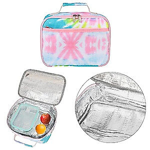 Airyard Girls Backpack, Kids Backpack for School Lightweight School Backpack for Teen Girls Bookbag Set with Lunch Box (Tie-Dye Colorful)