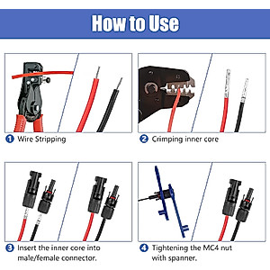 kimystam 16 PCS Solar Connectors with Spanners Solar Panel Cable Connectors 8 Pairs Male/Female(10AWG)