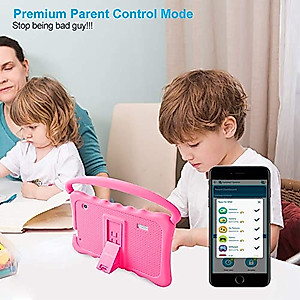 Kids Tablet 7 Toddler Tablet for Kids Edition Tablet for Toddlers 32GB with WiFi Dual Camera googple Plays Netflix YouTube Children’s Tablets Android 10 Parental Control Shockproof Case (Rose Red)