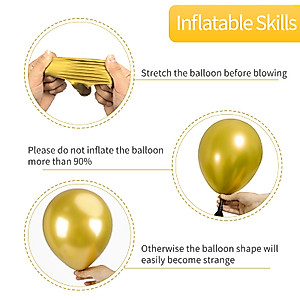 RUBFAC 156Pcs Black and Gold Balloons Arch Garland Kit, 5/10/12/18 Inch Latex Balloons Set for Graduation Birthday Party Wedding Anniversary Decorations