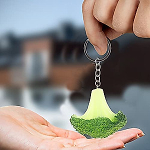 PRETYZOOM Broccoli Keychain Food Keyring Vegetables Fruit Decorative Key Holder for Birthday Gift Car Bag Purse Pendant Handbag