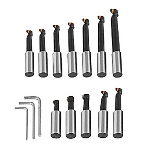 netuera 12-Pack Set 3 Boring Head R8 Shank Boring Tool Set 3/4 Carbide Boring Bar Set Milling Set