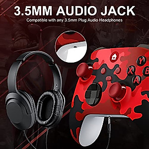 ADHJIE Wireless Controller for Xbox one, 2.4G Wireless Xbox One Controller Compatible with Xbox One/One S/One X/One Series Wireless Xbox Controller with Wireless Adapter(Camo Red)