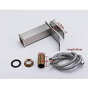 Kitchen Taps Brushed Nickel Bathroom Faucet Waterfall Faucet Single Handle Brass Bath Basin Hot and Cold Water Mixer Tap