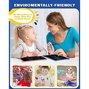 bravokids 2 Pack LCD Writing Tablet with Stylus, 8.5 inch Colorful Doodle Board Drawing Pad for Kids, Travel Games Activity Learning Toys, Birthday Gift for Age 3 4 5 6 7 8 Year Old Boys Girls