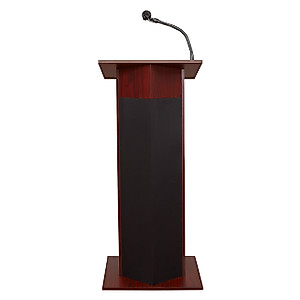 Oklahoma Sound 111PLS-MY Power Plus Floor Sound Lectern, 22" Width x 46" Height x 17" Depth, Mahogany