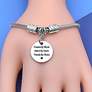 Cousin Gift Jewelry Bracelet Stainless Steel Christmas Gift for Cousin Birthday Gift Idea Long Distance Relationship Gift for Cousin Jewelry Gift for Women Going Away Gift Graduation Gift for Cousin
