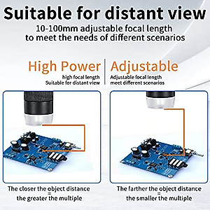 LCD Digital Microscope, 5.5inch 10MP USB 1080P 1000X Magnification Zoom Coin Microscope for Adults, Computer Stereo Microscope, 8 LED Lights, Battery 3000mAh, Stand