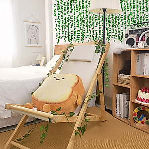 OHEMDI 12 Pack 84 feet Artificial Ivy Greenery Garland, Fake Vines Pants with Fake Leaves, Vines for Bedroom Wedding Home Kitchen Garden Party Room Decor (Green)