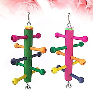 Parakeet Toys Parakeet Toys Parrot Toys 2pcs Stand Toys for Cage Color Climbing Parrot Toy Rotating Wooden Birds Chewing Random Tearing Ladder Parakeet Toys Parrot Toys Parrot Toys