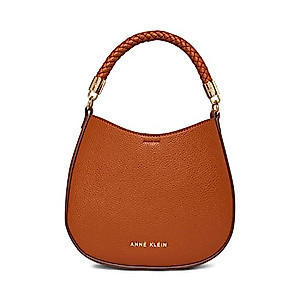 Anne Klein Braided Handle hobo Crossbody, Saddle