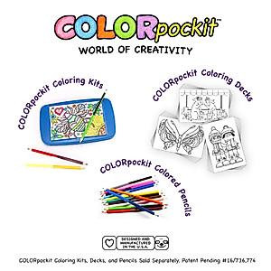 COLORpockit 4x6 Postcard Coloring Book Card Decks with Round & Round and Floral Fun. Refills for COLORpockit Complete Portable Coloring kit. Contains Two 12-Card Coloring Decks.